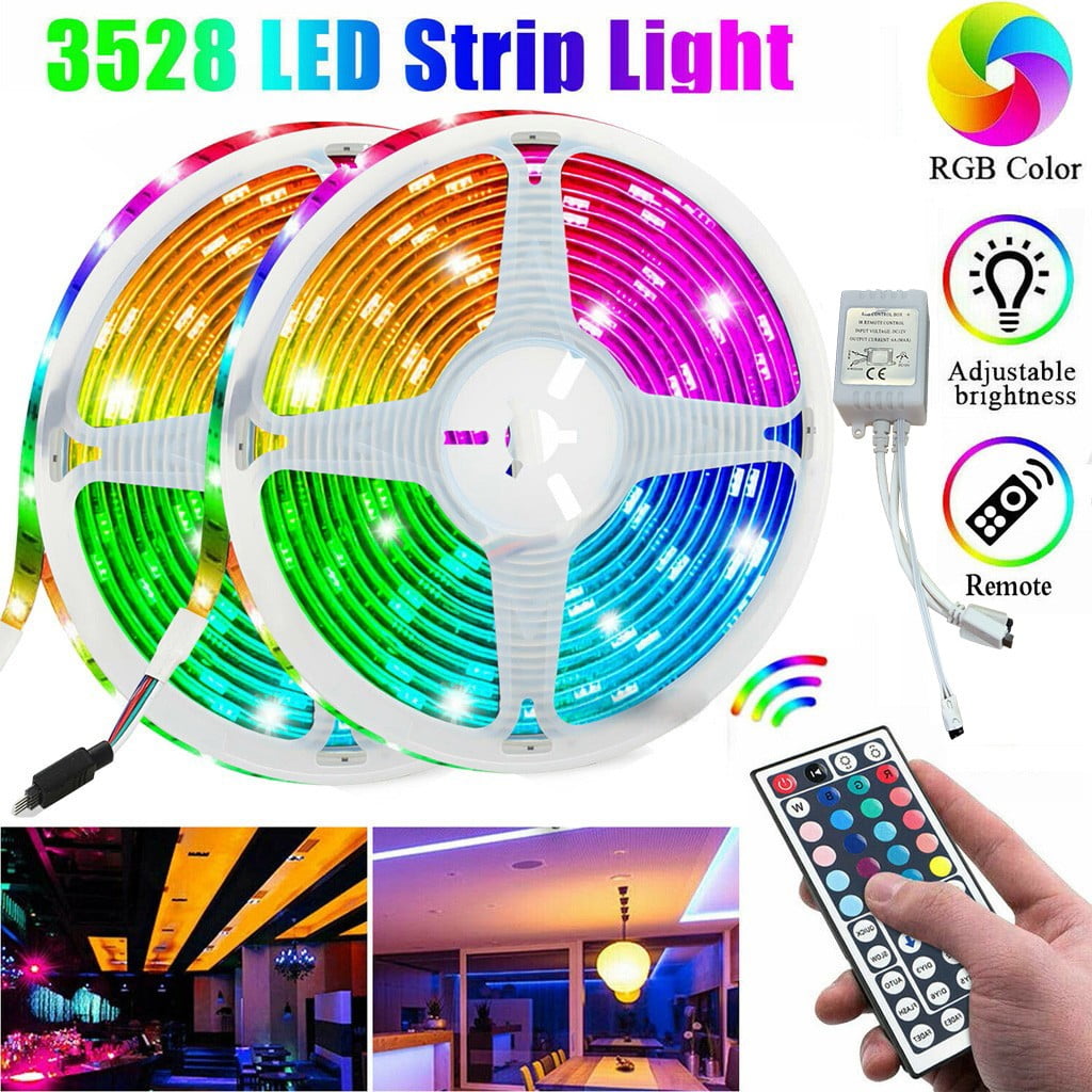 10M 3528 SMD RGB LED Strip, 600 LED Tape, Full Color Control + 44 Key ...