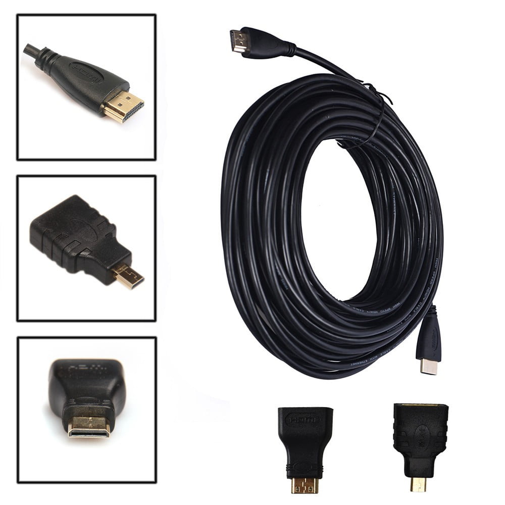 10M 3in1 HDMI to HDMI/Mini/Micro HDMI Adaptor Cable Kit HD for Tablet ...