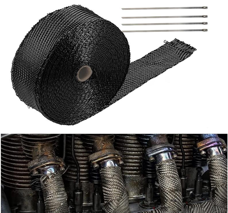 10M*5CM Black Exhaust Tape, Motorcycle Thermal Winding Tape Roll ...