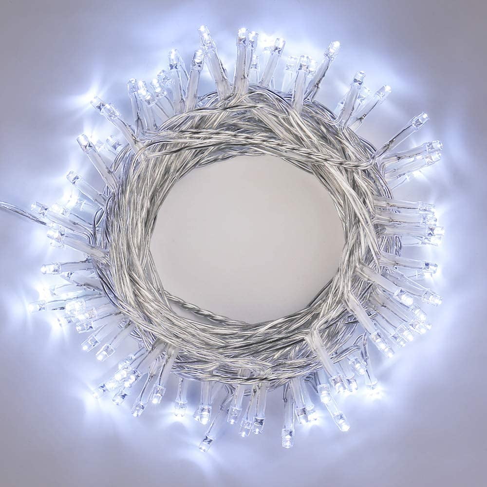 10M 80 LED String Lights Indoor Outdoor, Cool White Christmas Lights ...