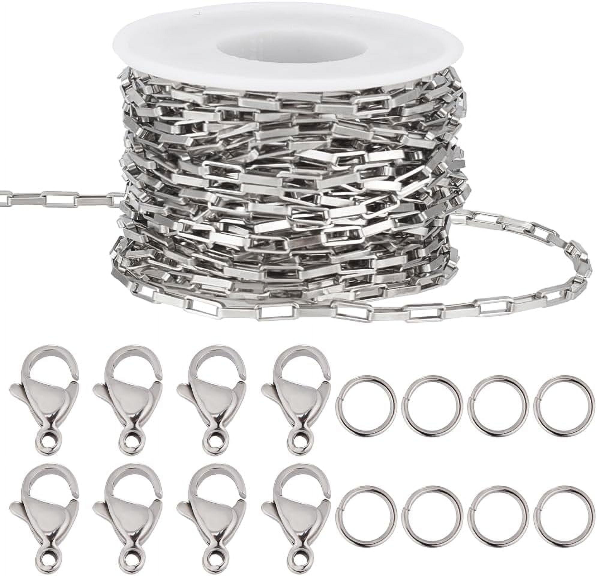 10M Box Chain Bulk Jewelry Chain Making Kit 304 Stainless Steel ...