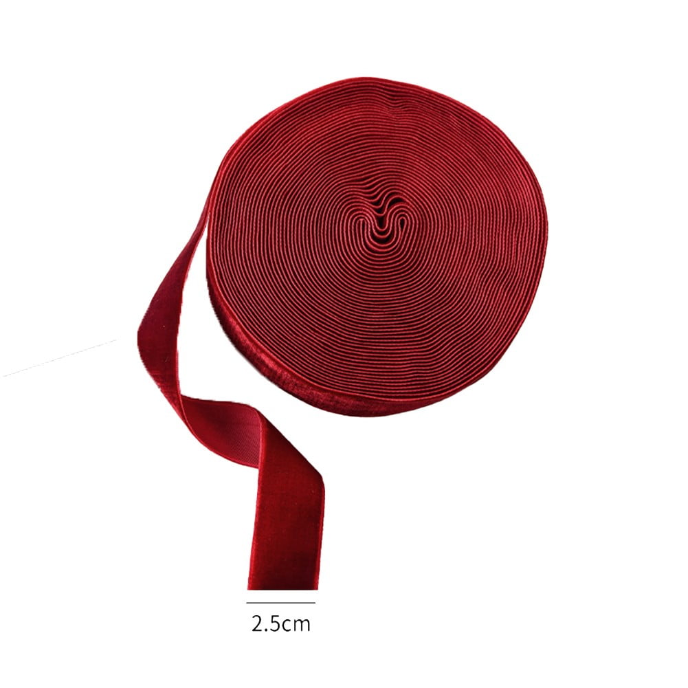 10M Christmas Decoration Ribbon Roll - Velvet Cloth Flocking for Crafts ...