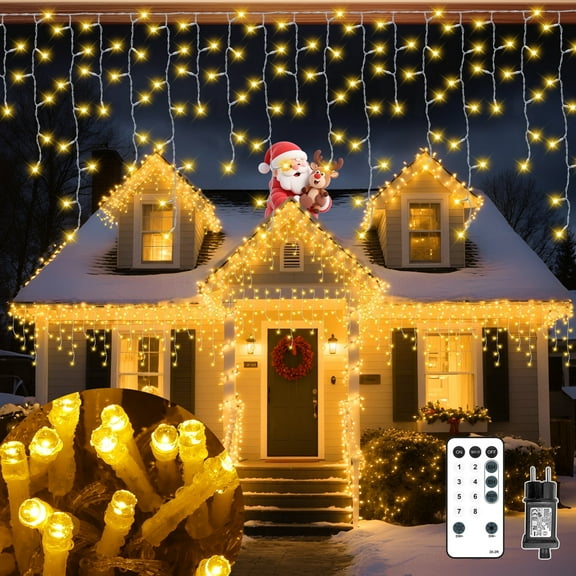 Home Accents Holiday, 61.2 ft Plug-in LED Light String, 2 Pack, Warm ...