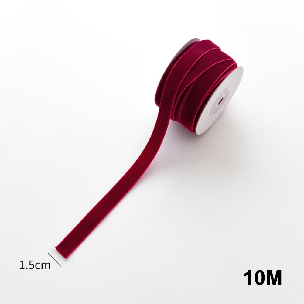 10M Cloth Christmas Decoration Ribbon Roll - Velvet Cloth Single Side ...