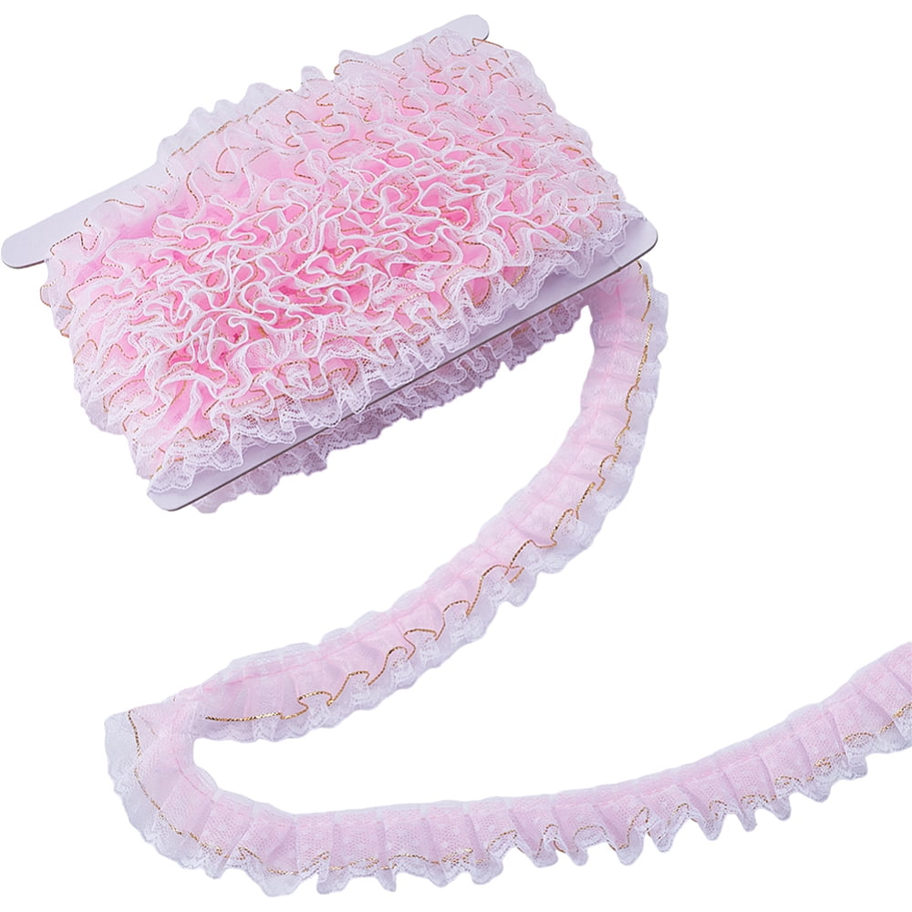 10M Polyester Polka Dot Lace Ribbons Ruffled Lace Trim for Costume ...