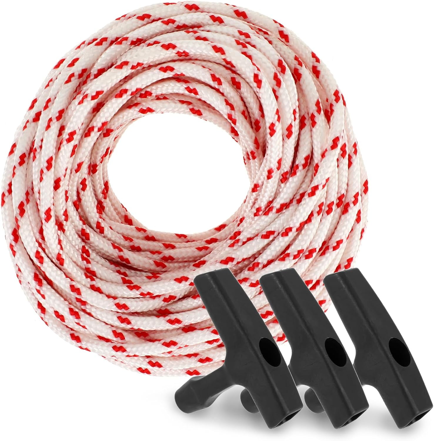 10M Recoil Starter Rope Pull Cord with 3 Rope Handle Lawn Mower Pull ...