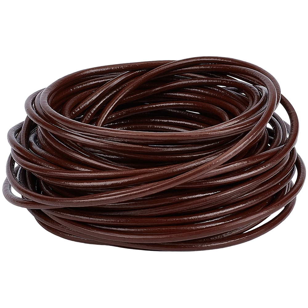 10M Round Cowhide Leather Cord with 1Pc Organza Drawstring Gift Bags ...