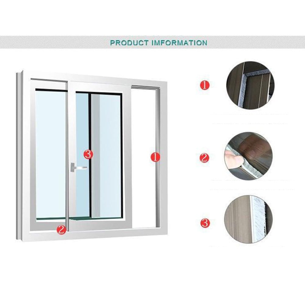 10M Self Adhesive Weather Stripping Brush Strip Sliding Window Sealing ...