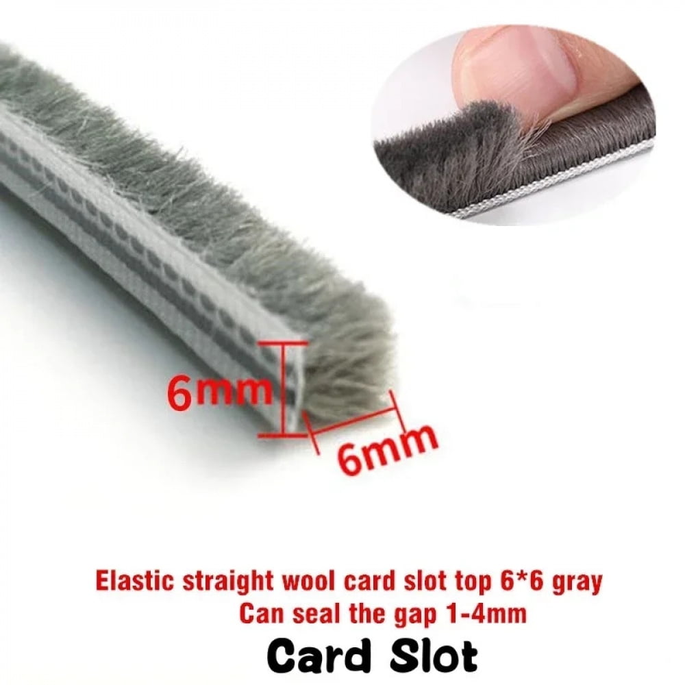 10M Slide-in Door Window Weather Stripping Soundproof Brush Strip Card ...
