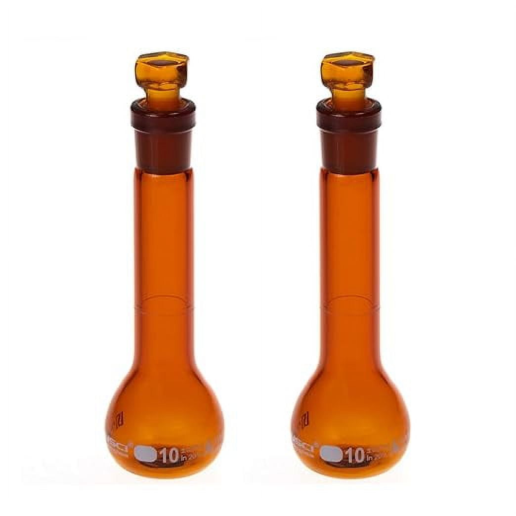 10ML Volumetric Measuring Flask Set NS10/13 Glass Stopper, Amber ...