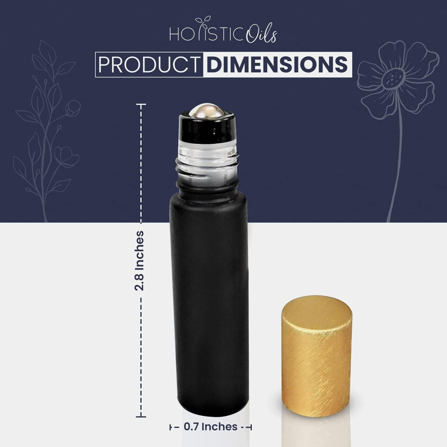 10Ml Black Essential Oil Bottles – Empty Roll On Glass Leakproof ...
