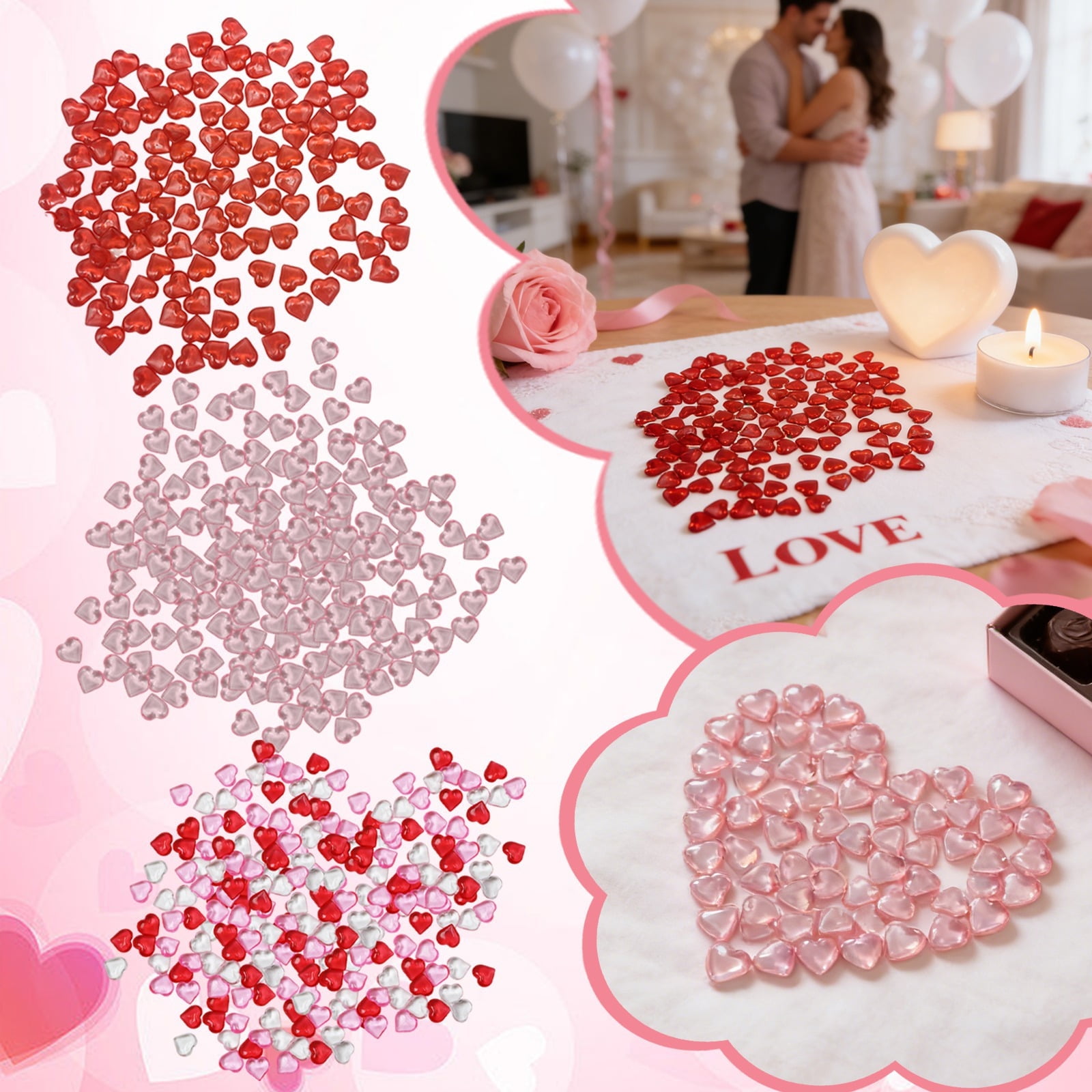 10Mm Smooth Acrylic Hearts – High-Gloss Finish, Durable Craft Beads For ...