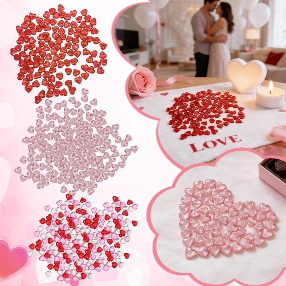 10Mm Smooth Acrylic Hearts – High-Gloss Finish, Durable Craft Beads For ...