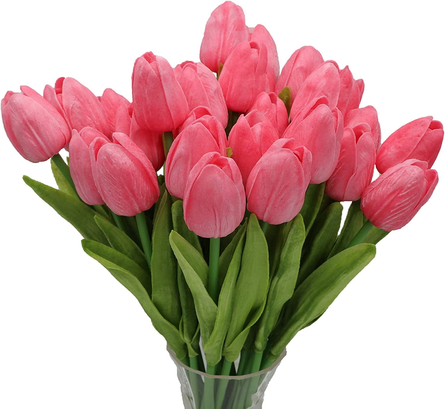 10PC 14Inch Long Pink Artificial Tulips Flowers Real Touch Tulips for ...