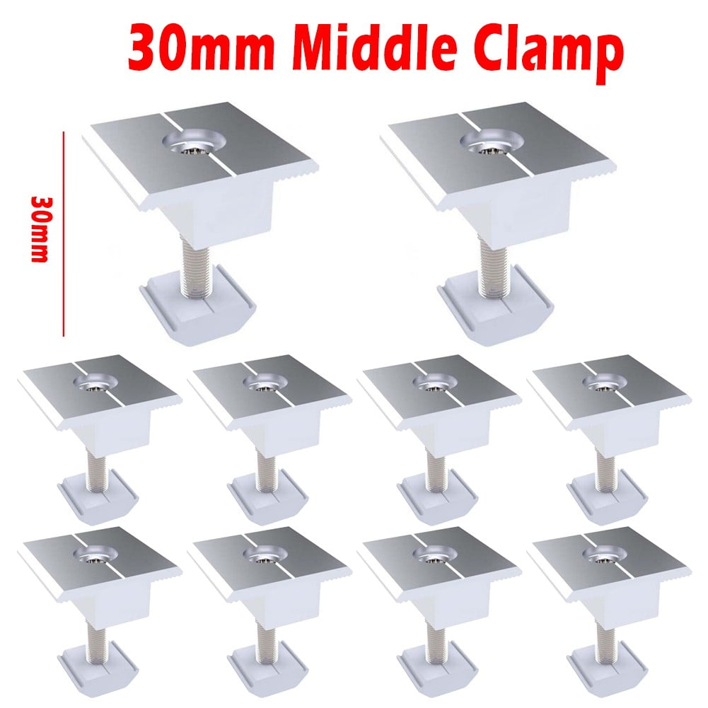 10PC 30-45mm Adjustable Clamp Solar Panel Mounting Bracket Stand Wide ...