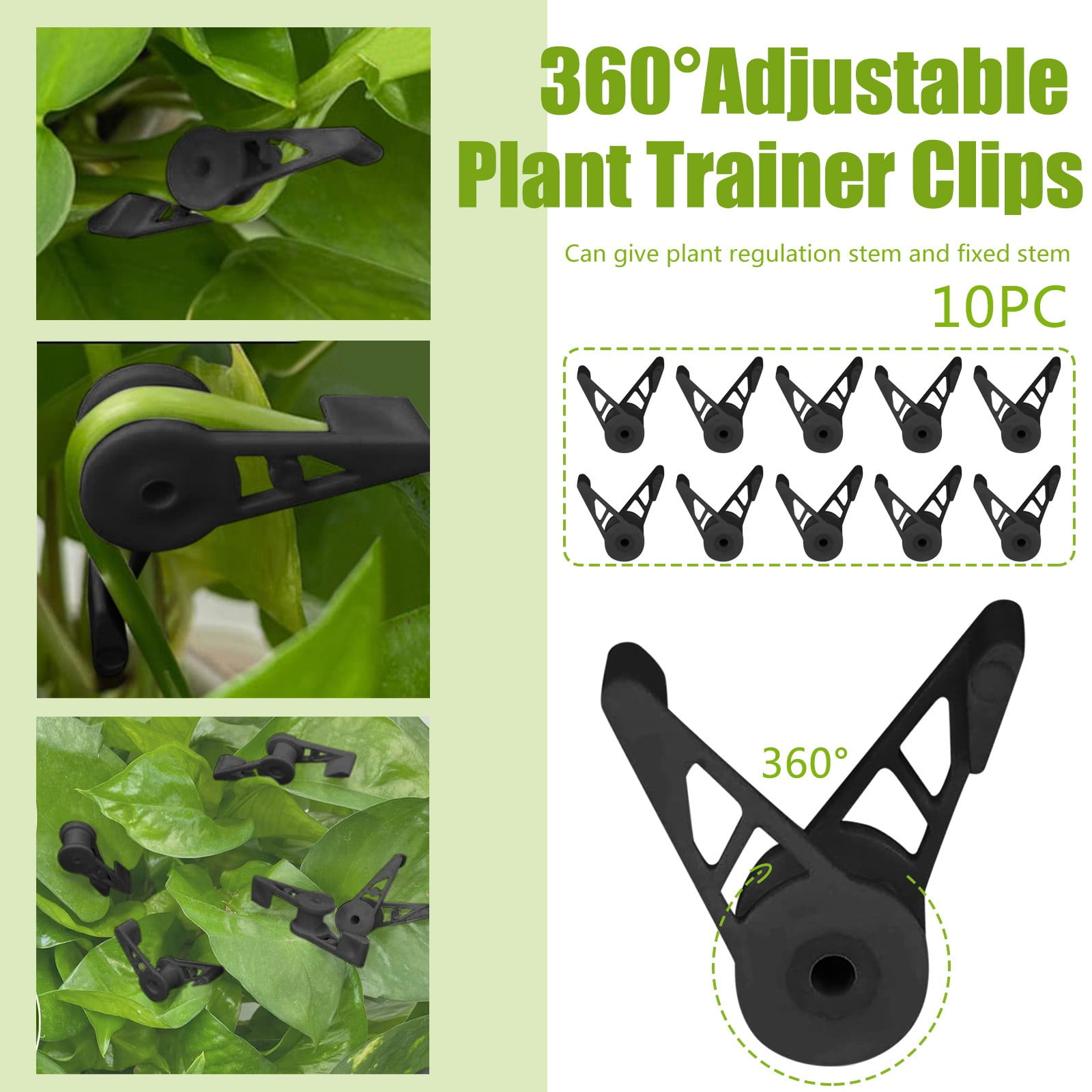 10PC 360° Adjustable Trainer Clips Support Clips Flower Vine Clips ...