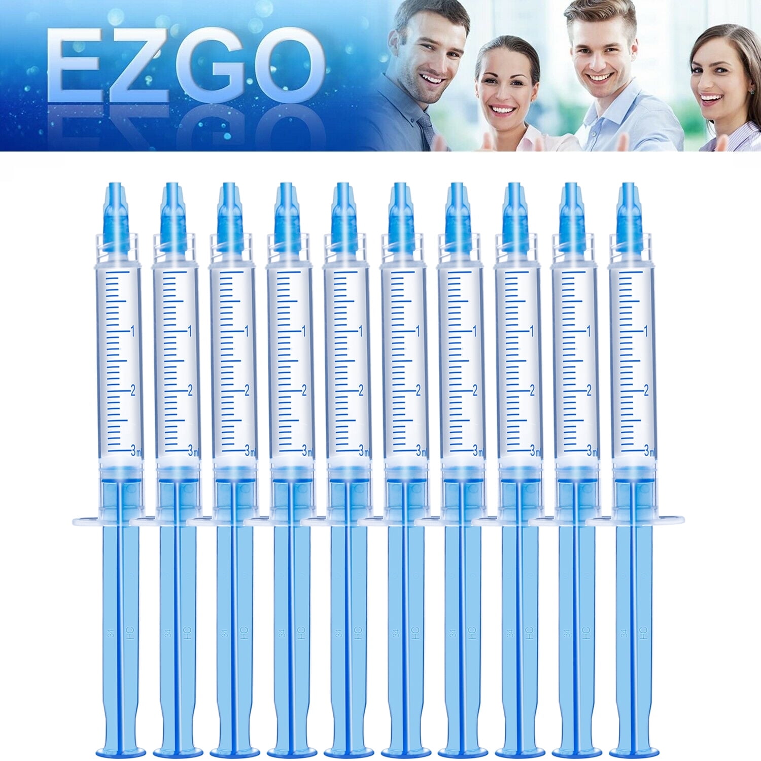 EZGO 10PC 3ml Teeth Whitening Gel Refill Pack Kit 35% Carbamide ...