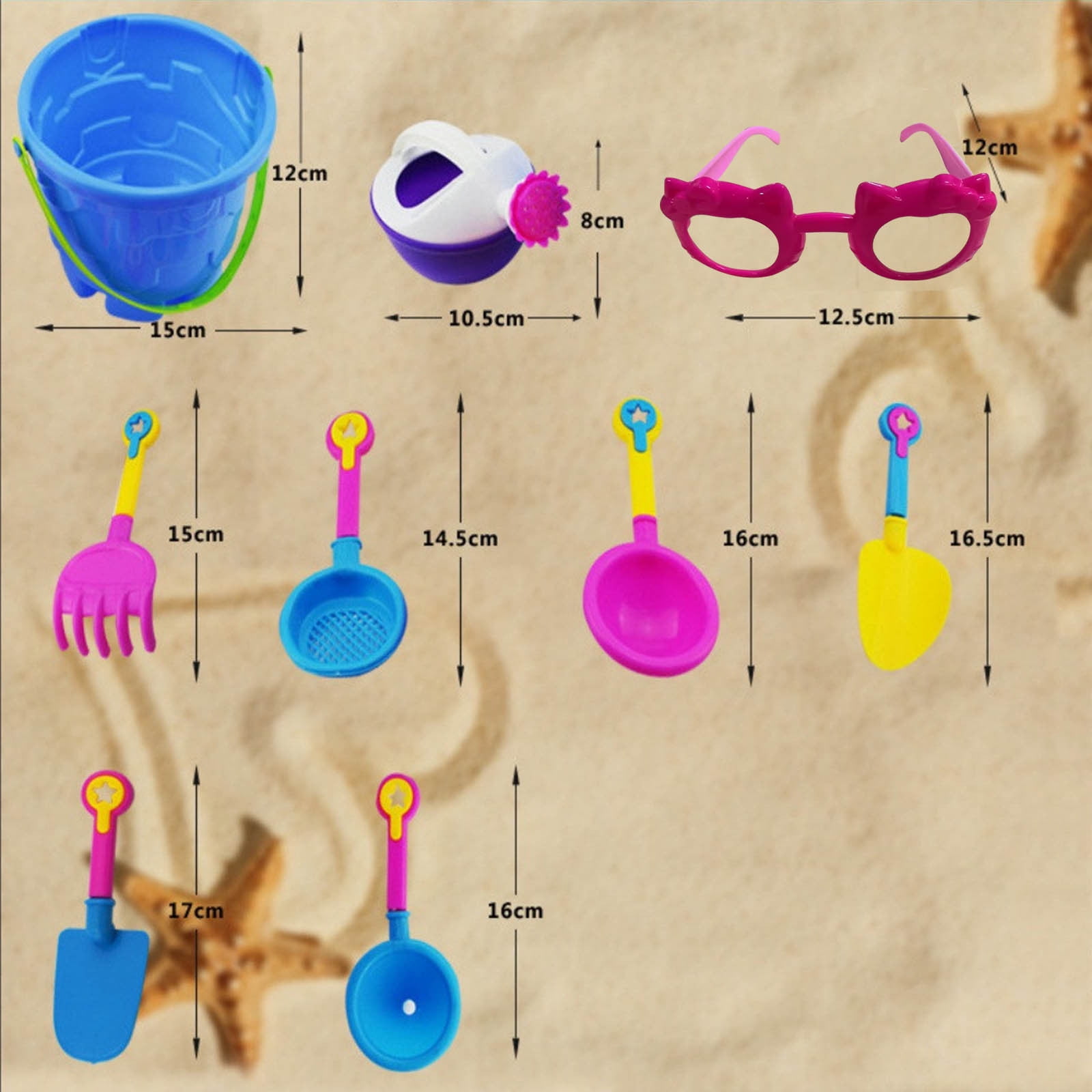 10PC Beach Sand Toys Set, Children's Beach Sand Toy Set, Include Beach ...