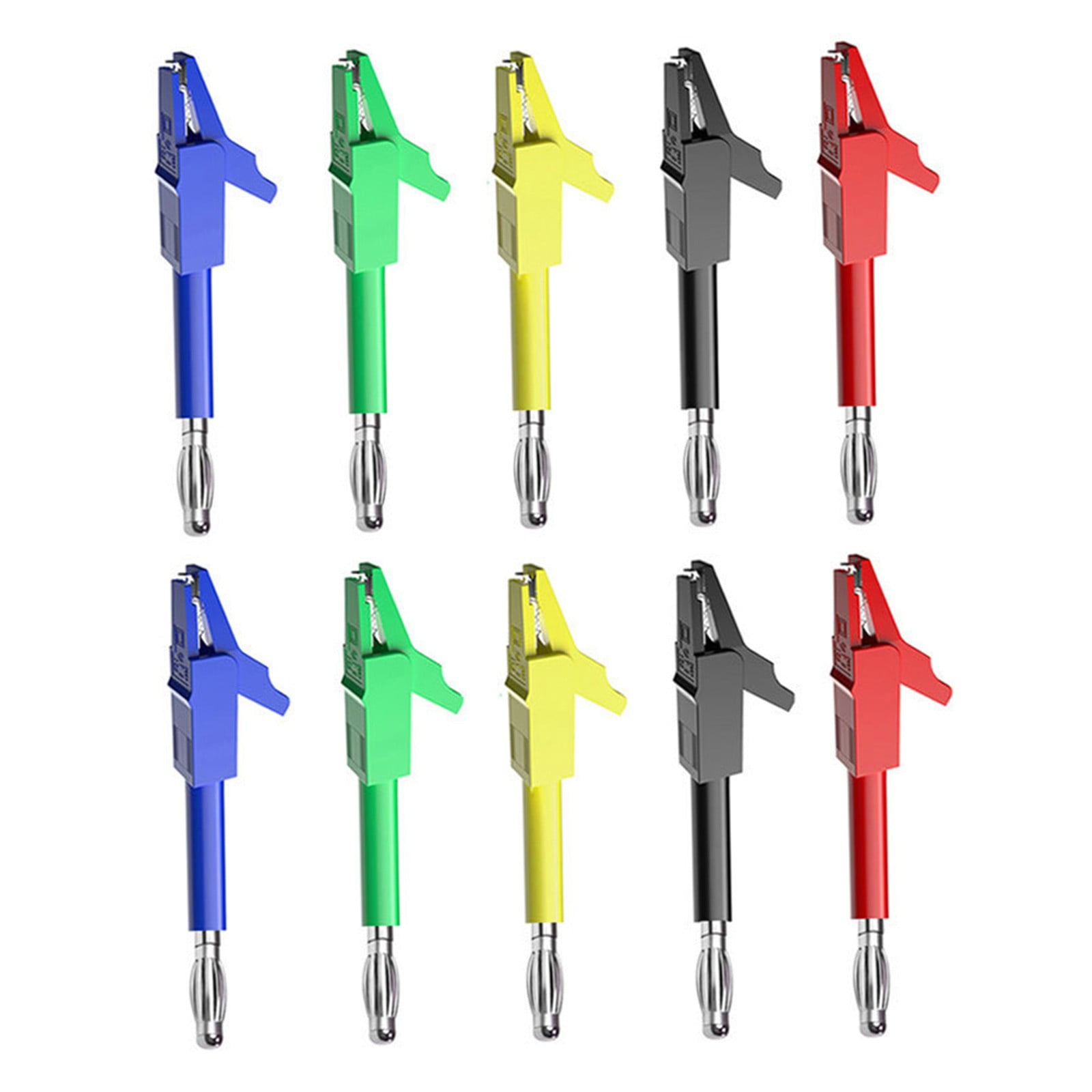 10PC Crocodile Clip to 4mm Banana Male Connector 300V15A Crocodile ...