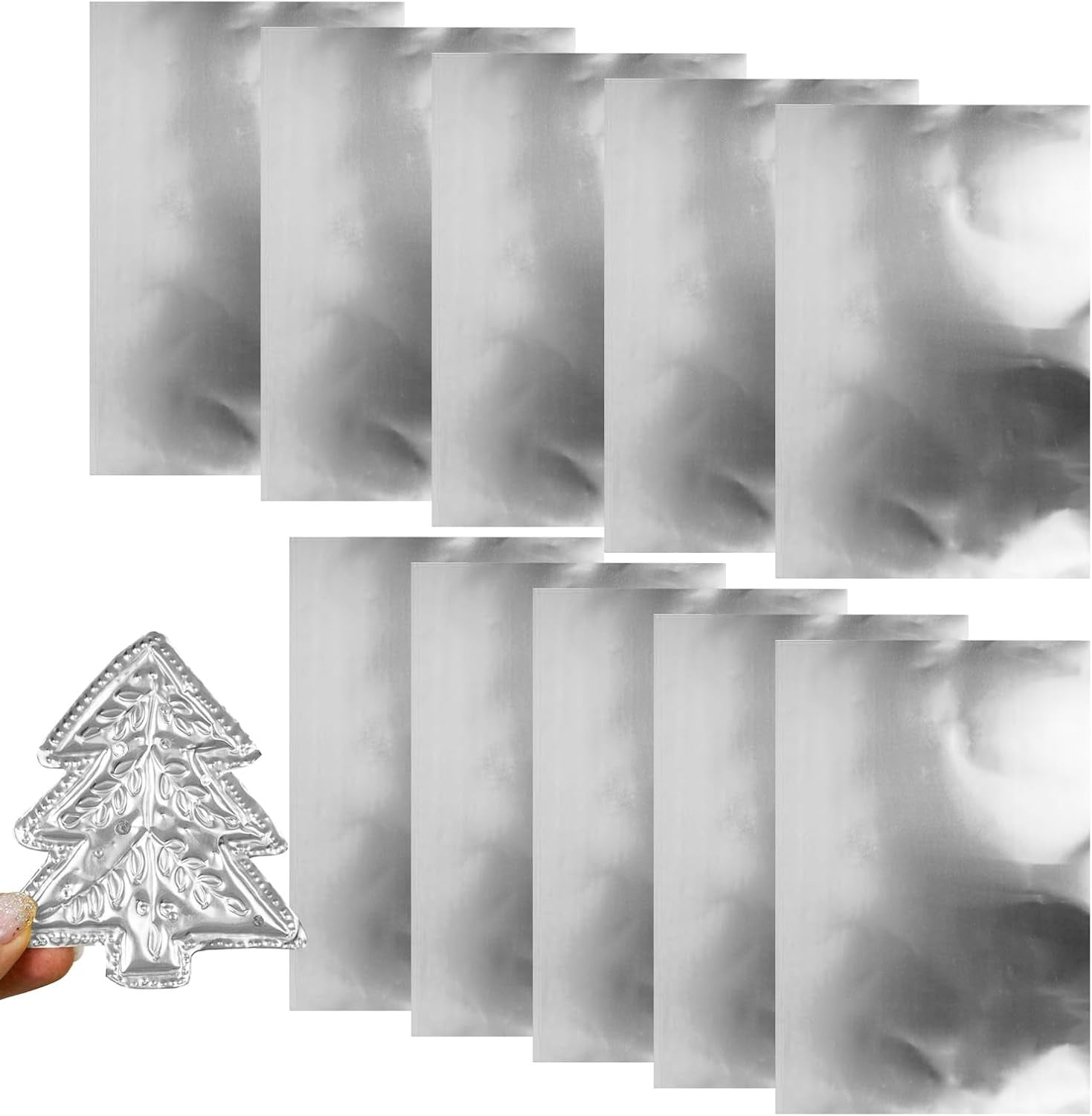 10PC Embossed Aluminum Foil Sheet Heavy Duty, 8*12in Tin Foil Sheets ...
