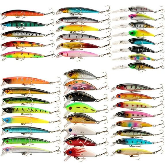 10PC Fishing Lures Jigs Minnow Lure Set Fish Bait Simulation Fake Bait ...