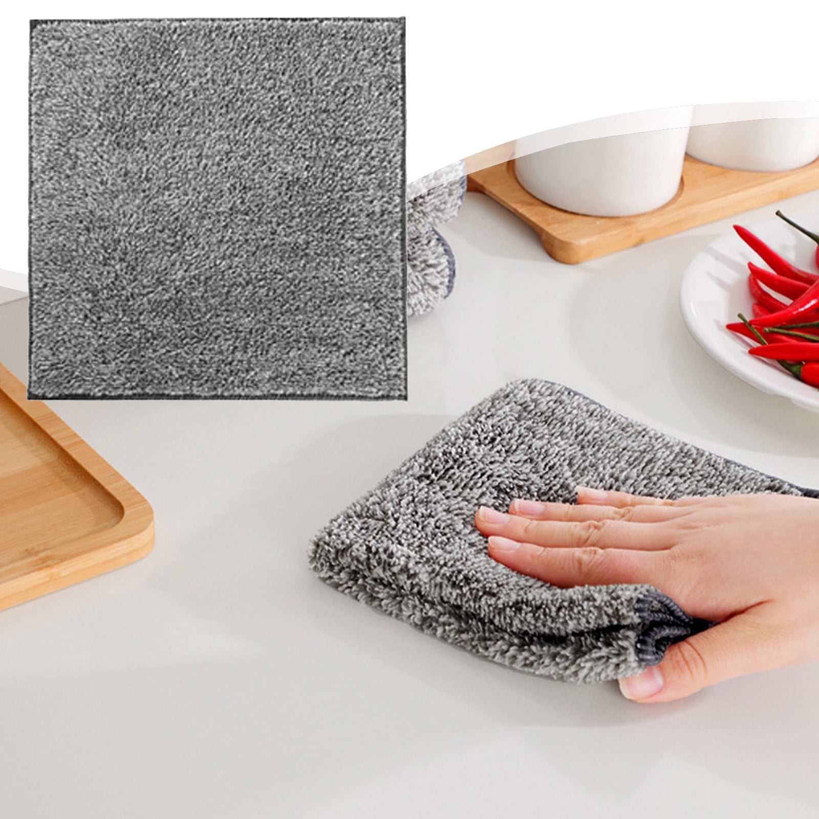 10PC Kitchen Bathroom Fiber Cleaning Cloths, Absorbent Decontamination ...