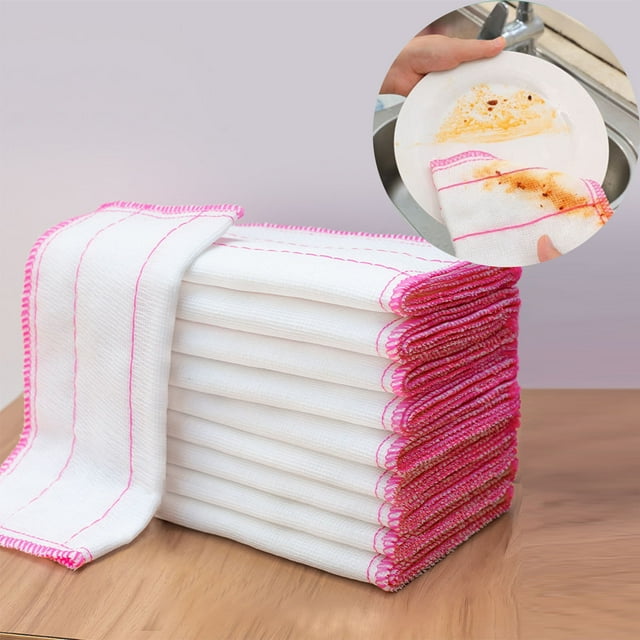 10PC Kitchen Dish Towels Drying Cloth For Dishes Thin Kitchen Towels ...