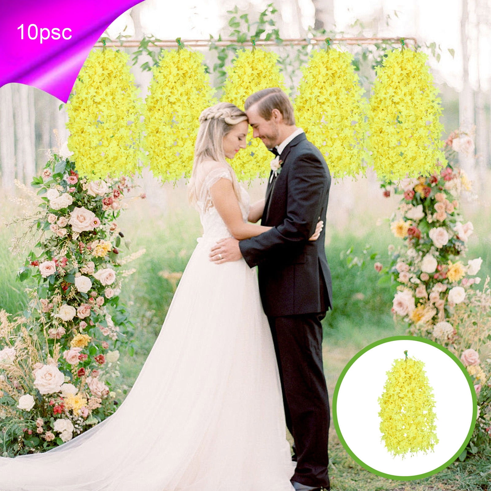 10PC Lilac Artificial Floral Garland, Realistic Vine with Buds for ...