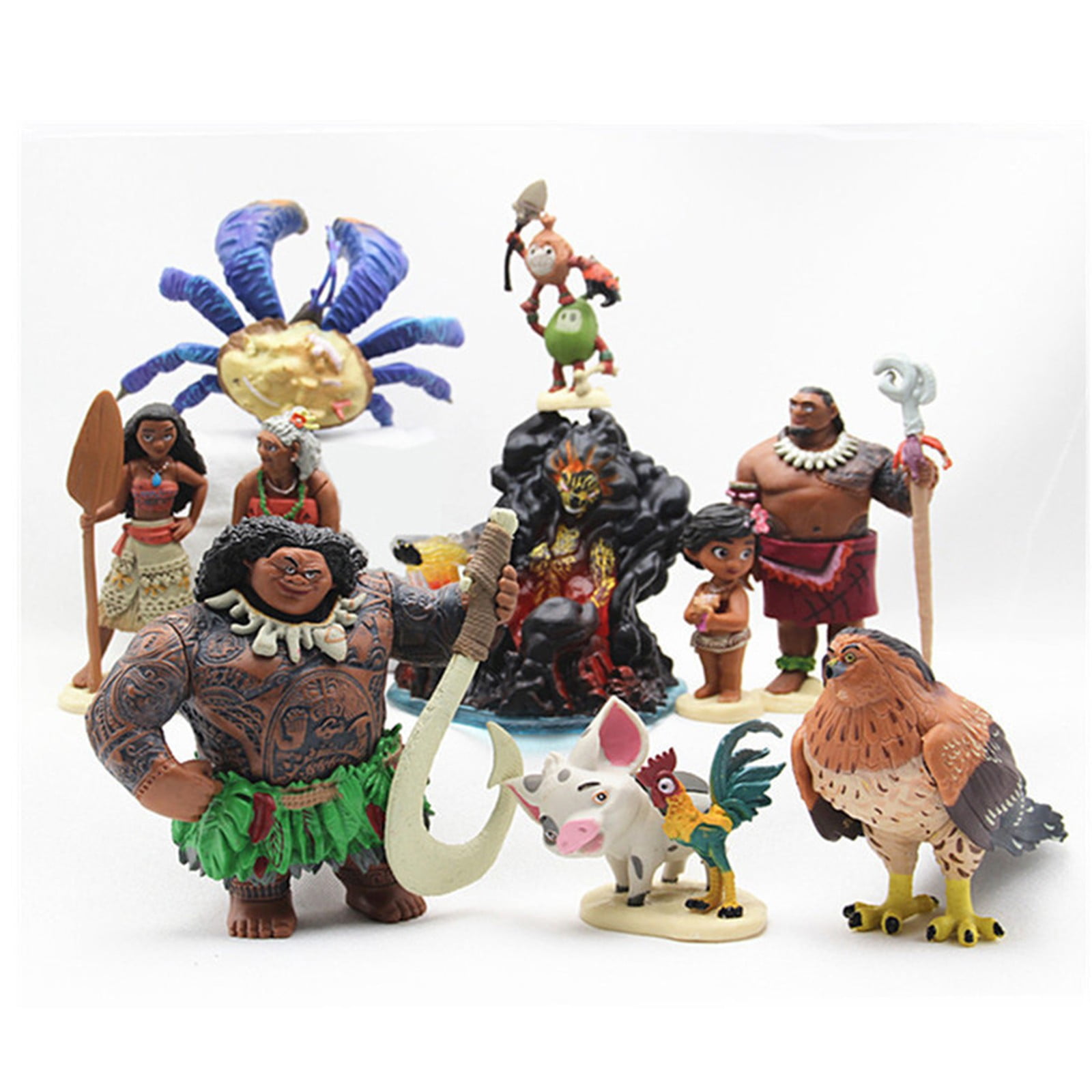 10PC Moana Resin Mini Action Figures Toys Set, Adorable Moana Desktop ...