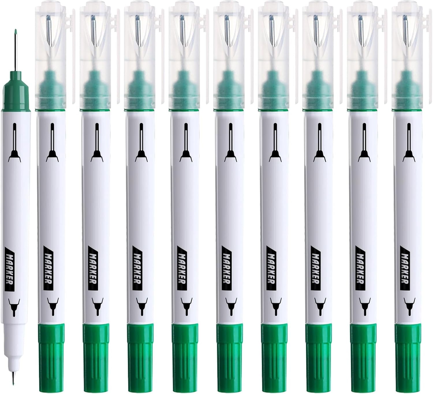 10PC Quick-dry Waterproof Long Nose Marker, Long Head Deep Hole Marker Pens, Double Head 5/20mm ...