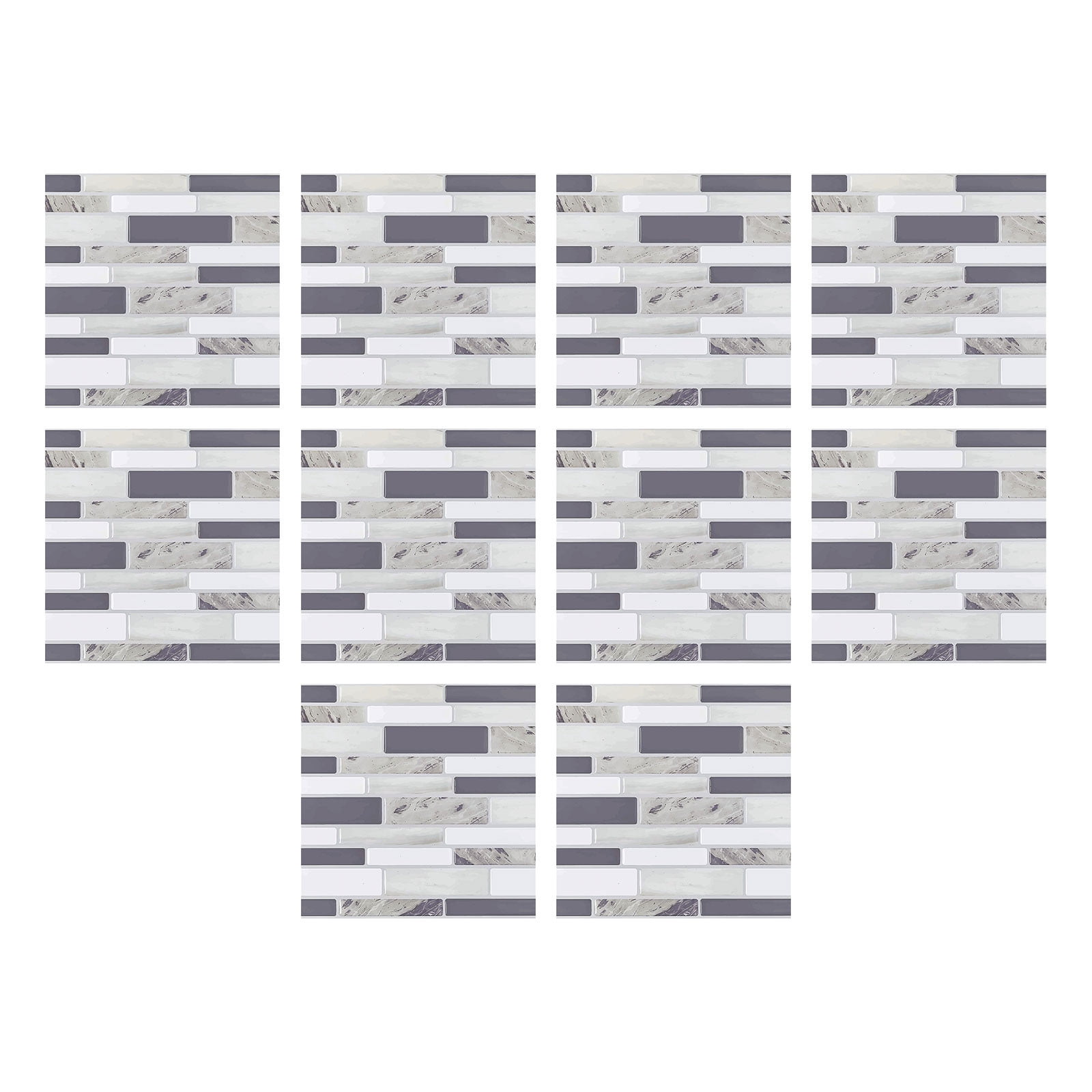 10PC Self-Adhesive Wall Tile Stickers Home Decor Kitchen Bathroom Peel ...