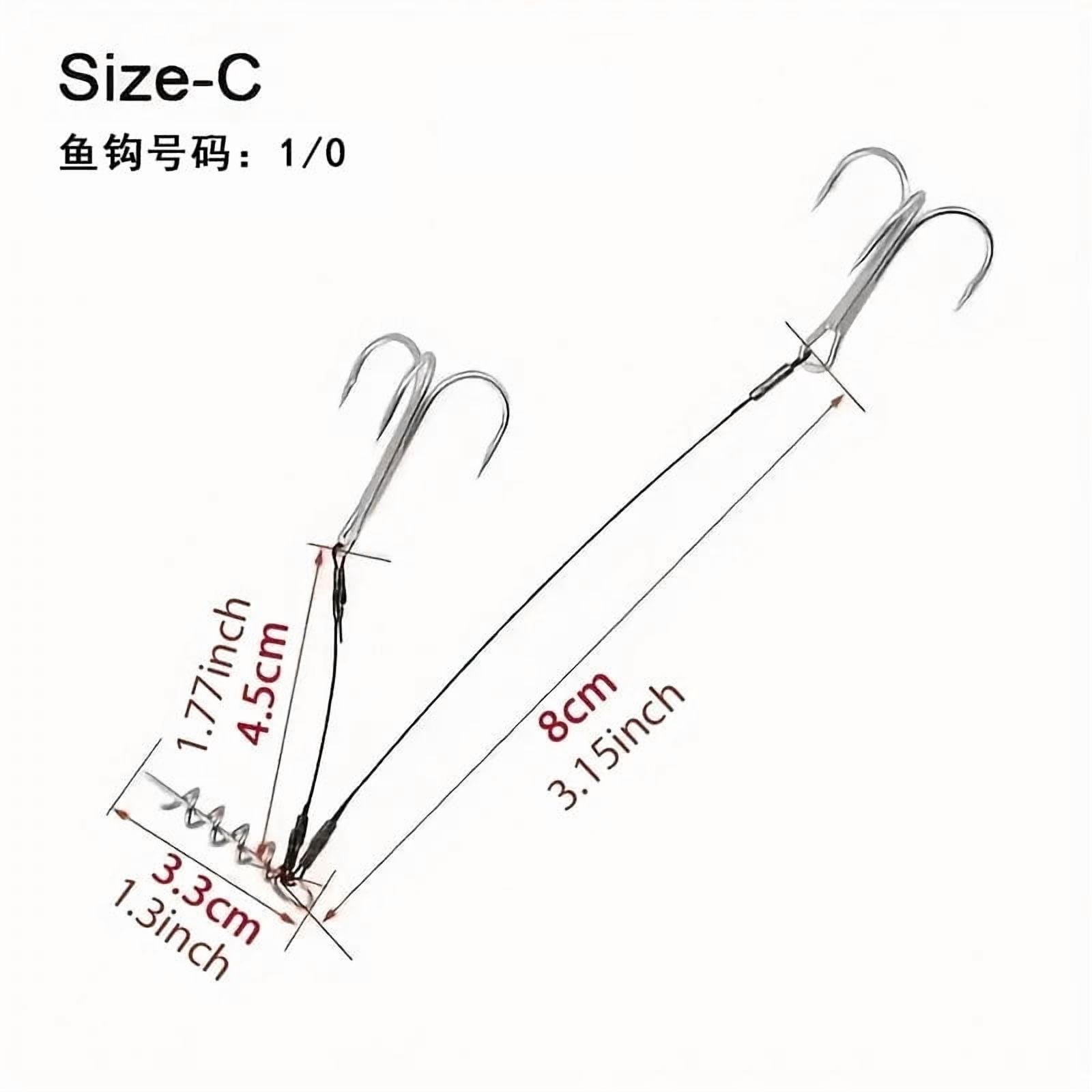 10PC Triple Hook Double Hook Fishing Rig Rubber Coated Soft Steel Wire ...