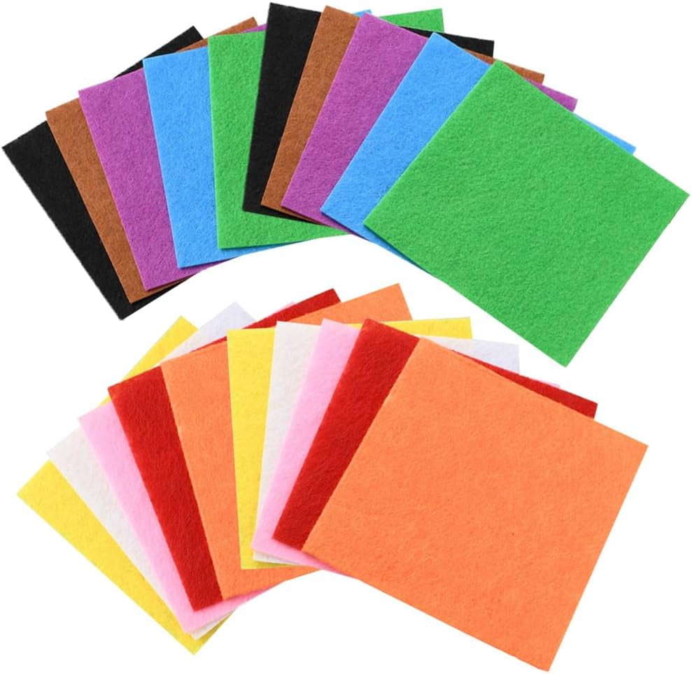 10PCS 10 Colors 4x4 Inch Felt Fabric Sheets 1MM Thick Non Woven Square ...