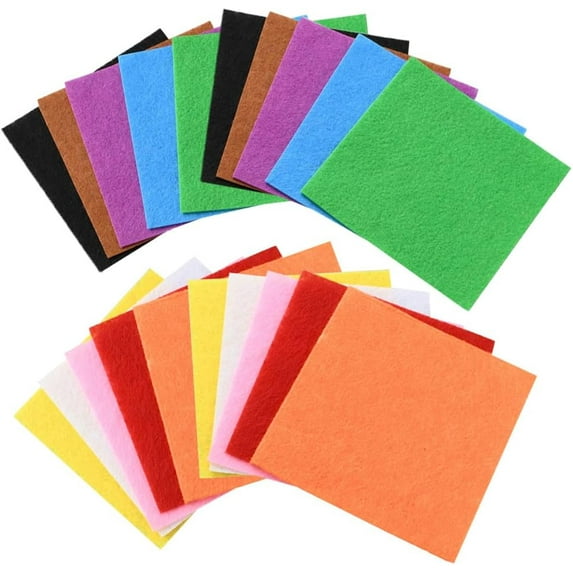 10PCS 10 Colors 4x4 Inch Felt Fabric Sheets 1MM Thick Non Woven Square ...