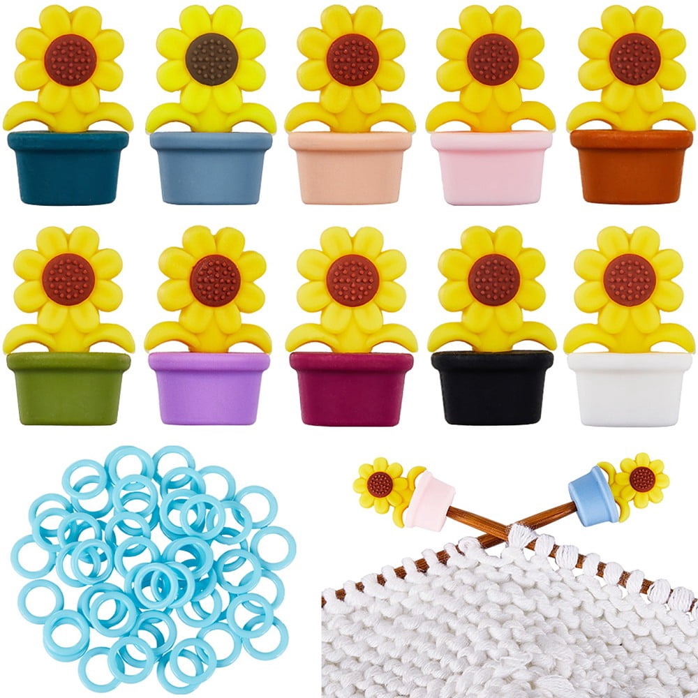 10PCS 10 Colors Knitting Needle Stoppers Bulk Needle Point Protectors ...