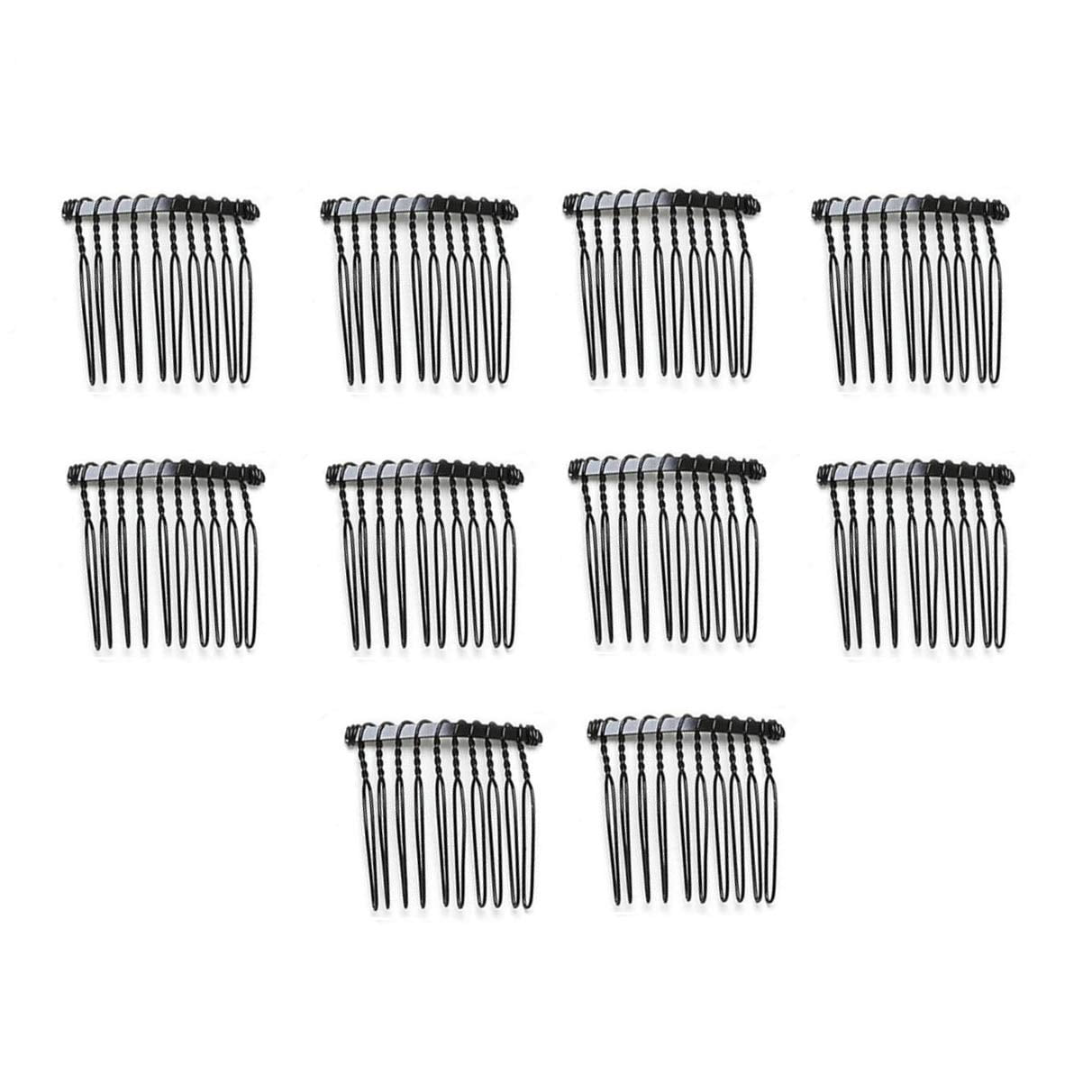 10PCS 10 Teeth Metal Wire Twist Hair Combs Fancy DIY Bridal Hair Side ...
