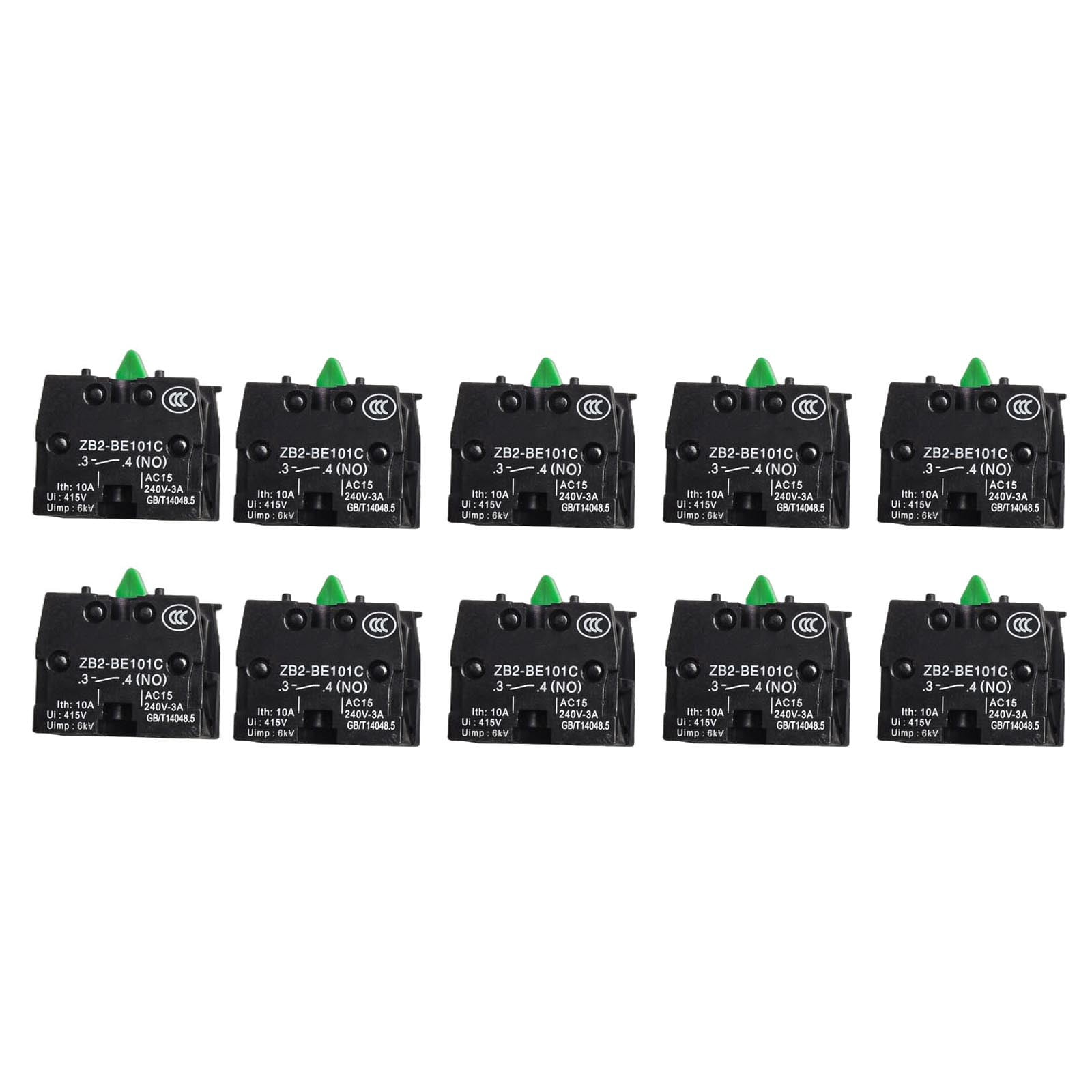 10PCS 10A 600V ZB2-BE101C(NO) Push Button Joystick Switch Normally Open ...