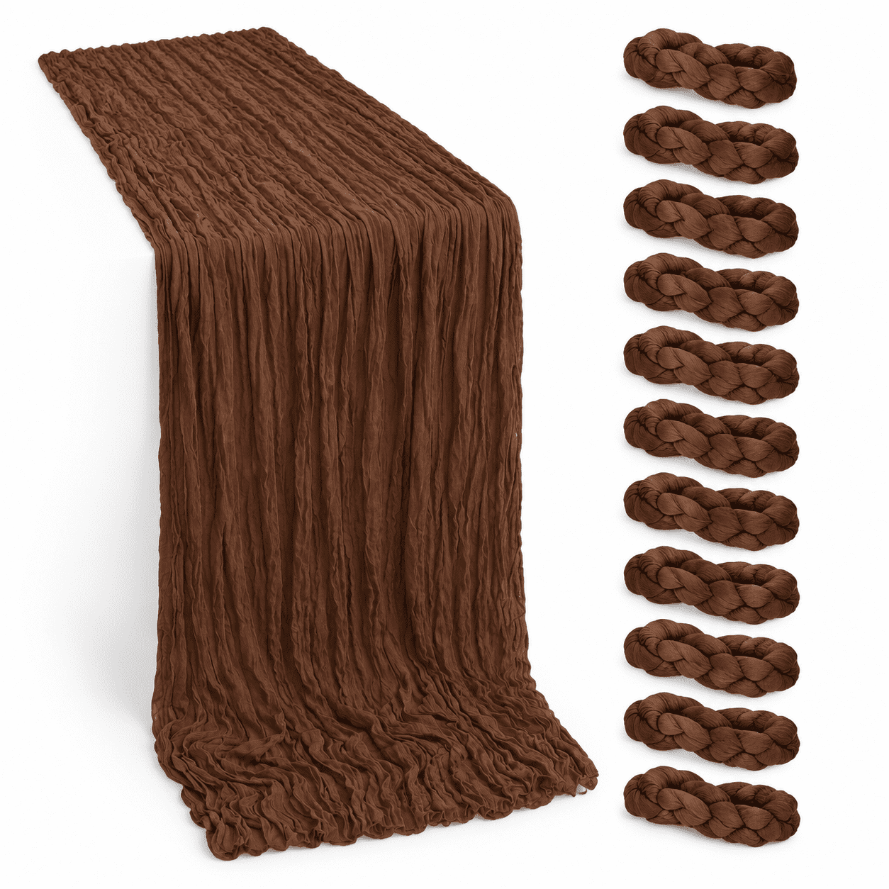 10PCS*10FT Brown Cheesecloth Gauze Table Runner Set for Events and Home ...