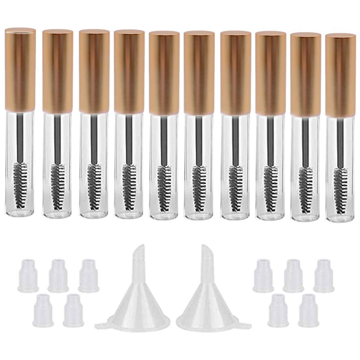 10PCS 10ML Empty Mascara Tube Bottle with Eyelash Wand & Rubber Inserts ...