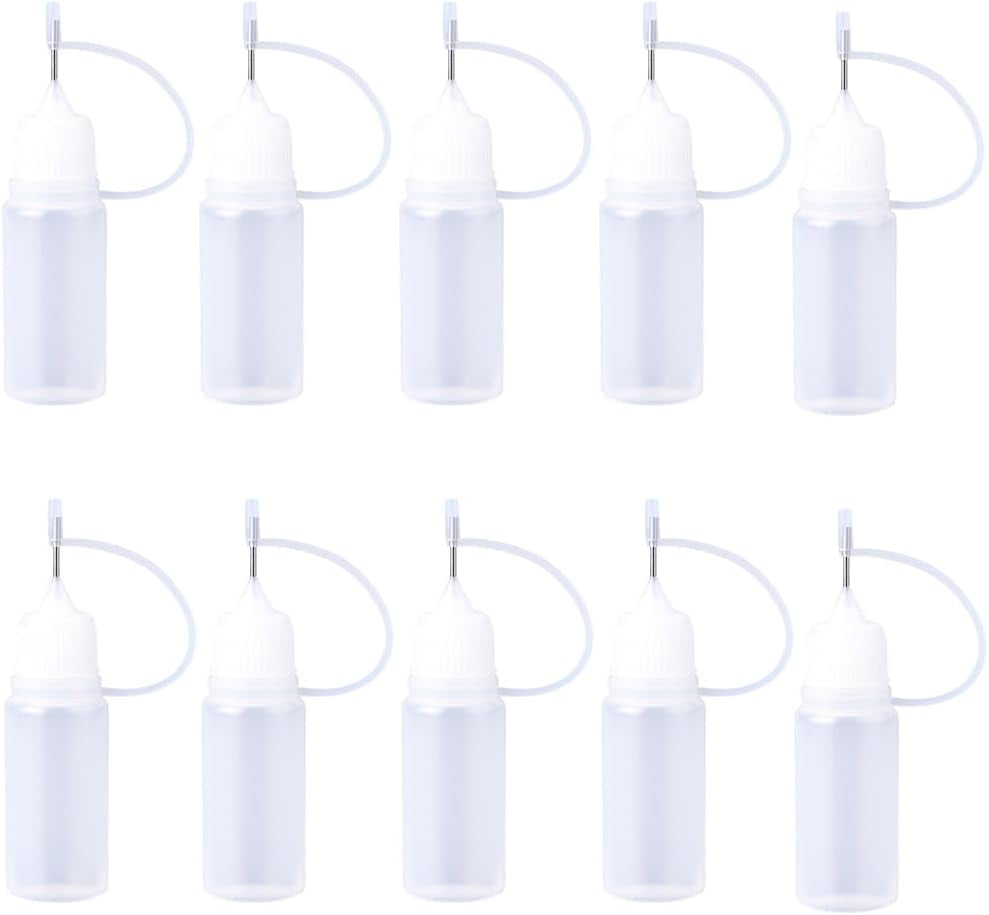 10PCS 10ML Precision Needle Tip Applicator Bottle Translucent Plastic ...