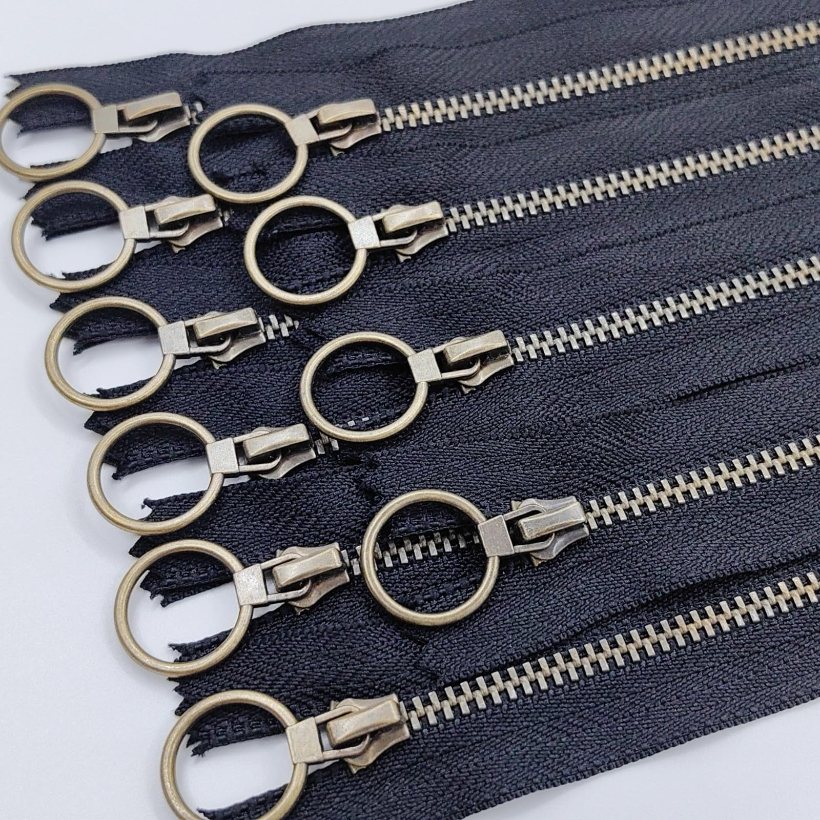 10PCS 11.8 Inch (30cm) Metal Zippers Black#3 Antique Brass Plated Bulk ...
