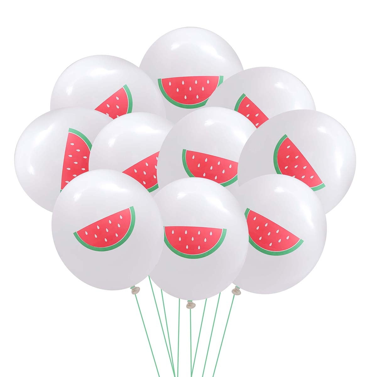 10PCS 12 Inches Hawaii Party Balloons Summer Fruit Watermelon Printing ...