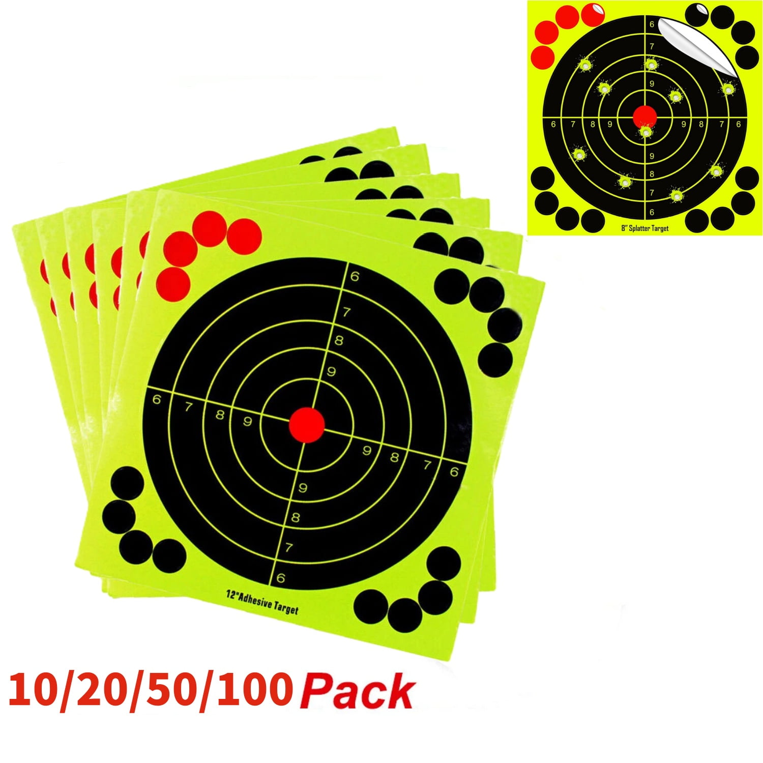 10PCS 12X12 Inch Splatter Self Adhesive Shooting Targets,Highly Visible ...