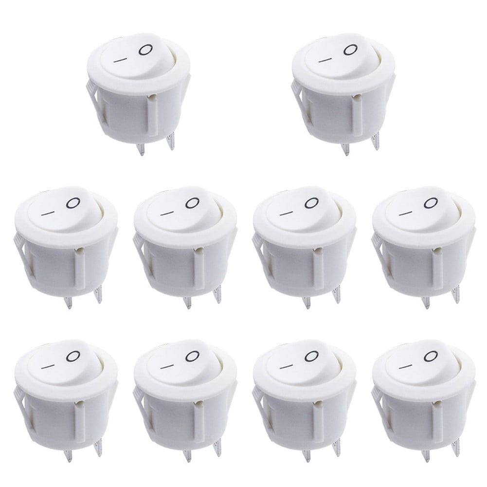 10PCS 12v Round Rocker Switch ON/OFF 2 Pin SPST Camper Van Caravan ...