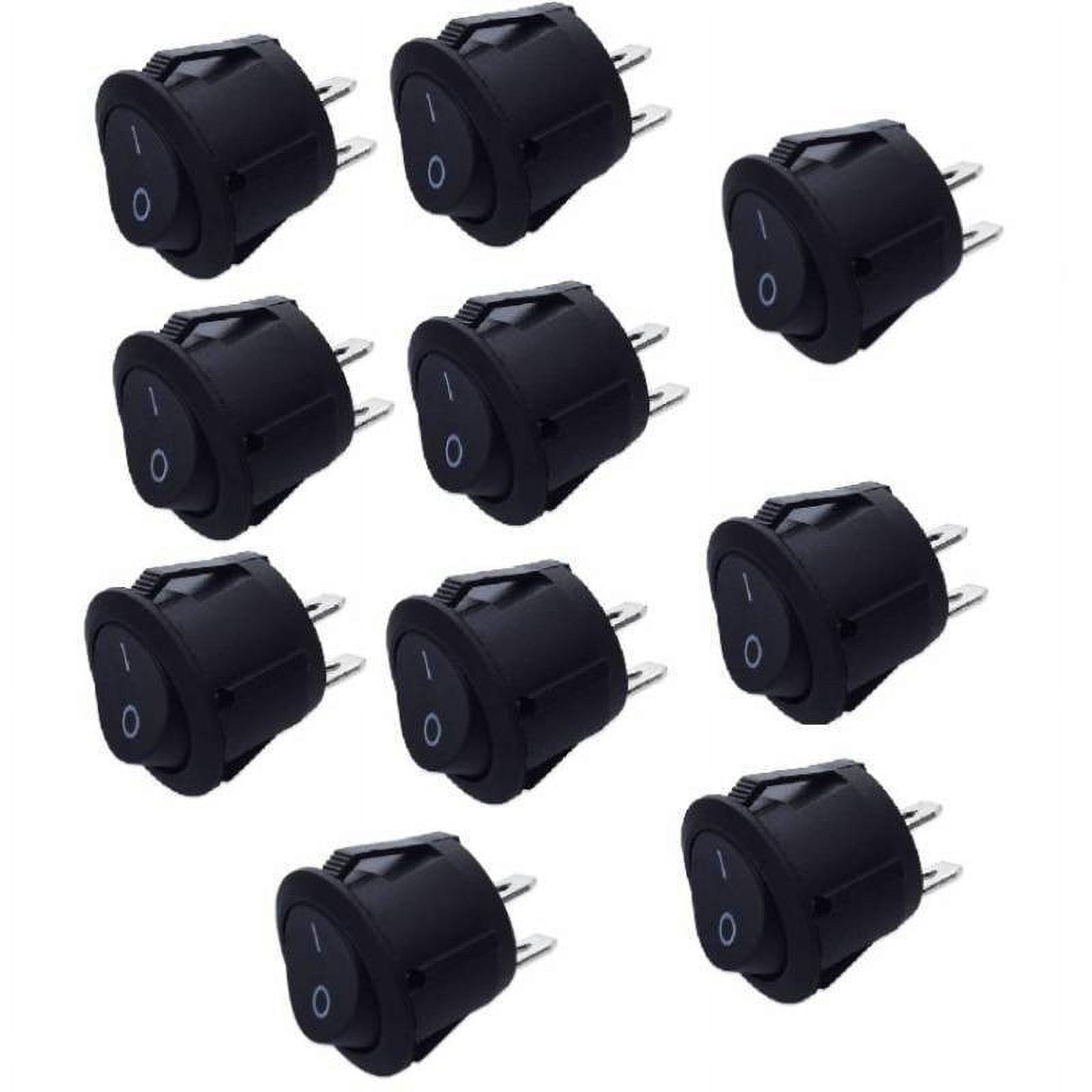10Pcs 12V Round Rocker Switch On/Off 2 Pin Spst Camper Van Caravan ...