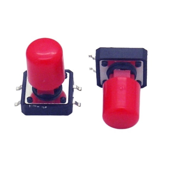 10PCS 12x12x16.8mm With Plastic Caps Momentary Tactile 4PIN SMT DIP ...