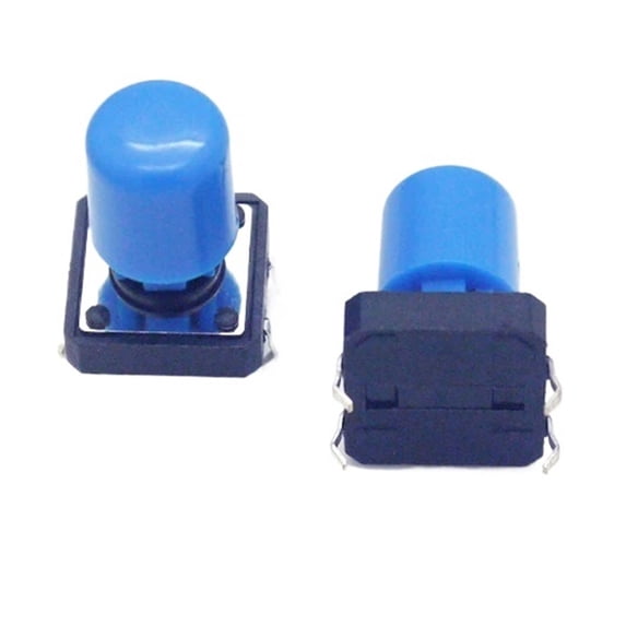 10PCS 12x12x16.8mm With Plastic Caps Momentary Tactile 4PIN SMT DIP ...
