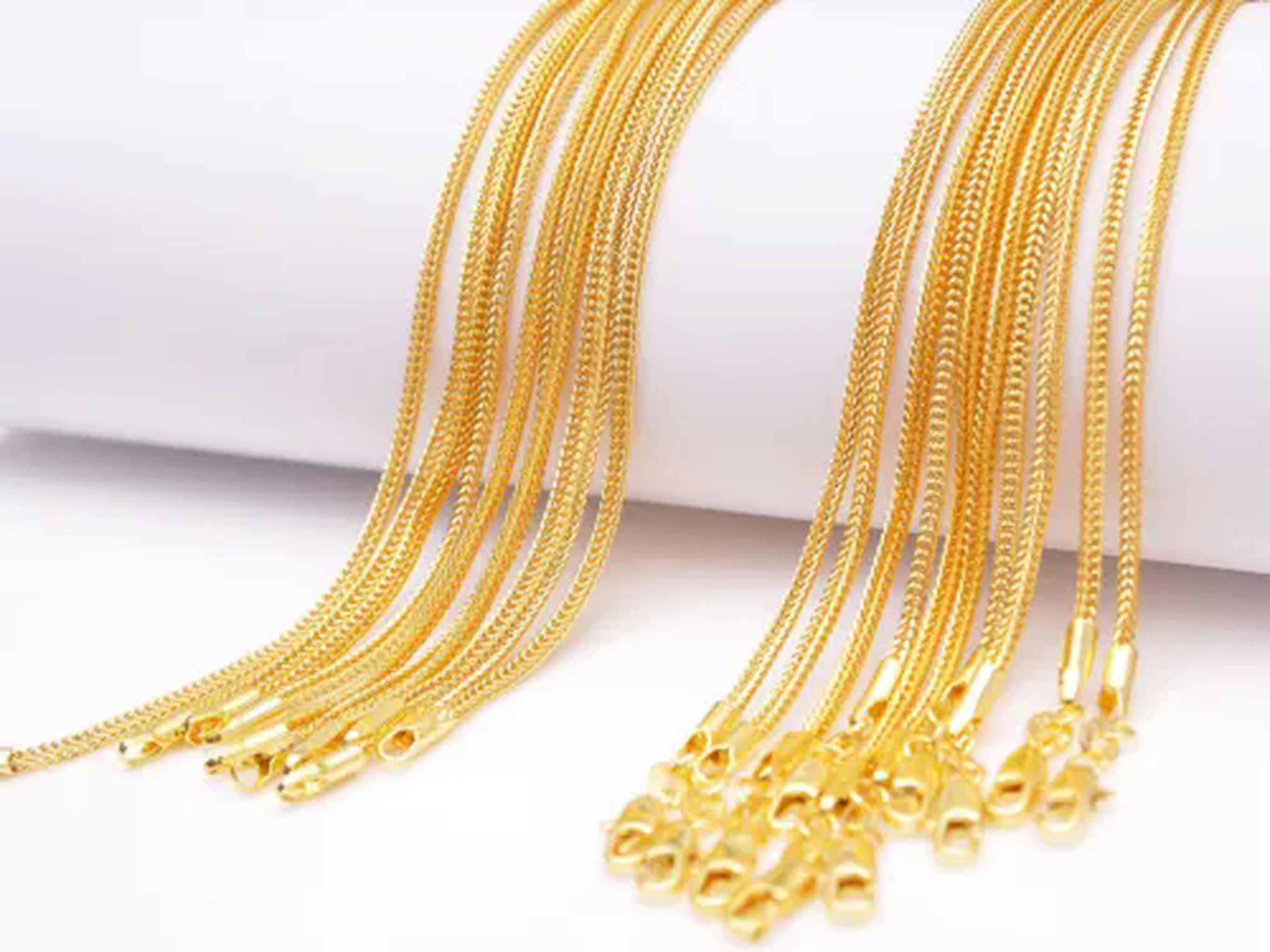 10PCS 16-30inch 18KGF Gold Tail Chain Necklace Accessorie Jewelry ...