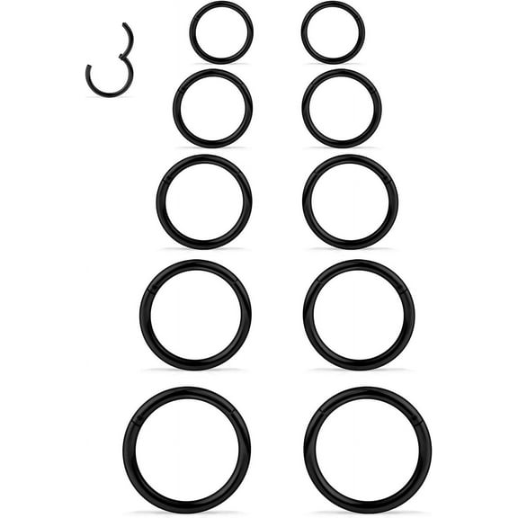 14G 16G 18G Surgical Steel Nose Septum Rings Hoops - Stainless Steel ...