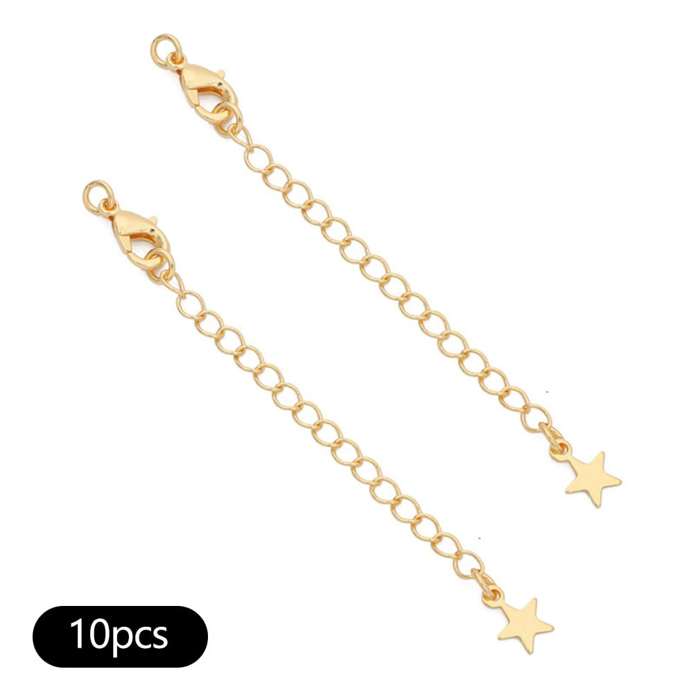 10PCS 18K gold plated Necklace Bracelet Chain Extender Extension ...